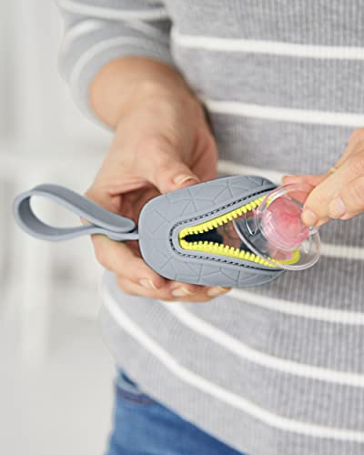 Skip Hop Silicone Pacifier Holder, Grab & Go, Grey