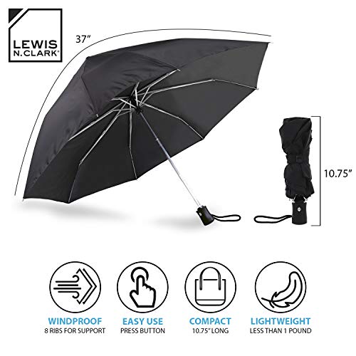 Lewis N. Clark Windproof & Water Repellent Fabric, Automatic Open Close & 1 Year Warranty, Teal, One Size