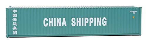 Walthers SceneMaster 949-8151 HO Scale Model of China Shipping (Green, White) 40' Corrugated Container