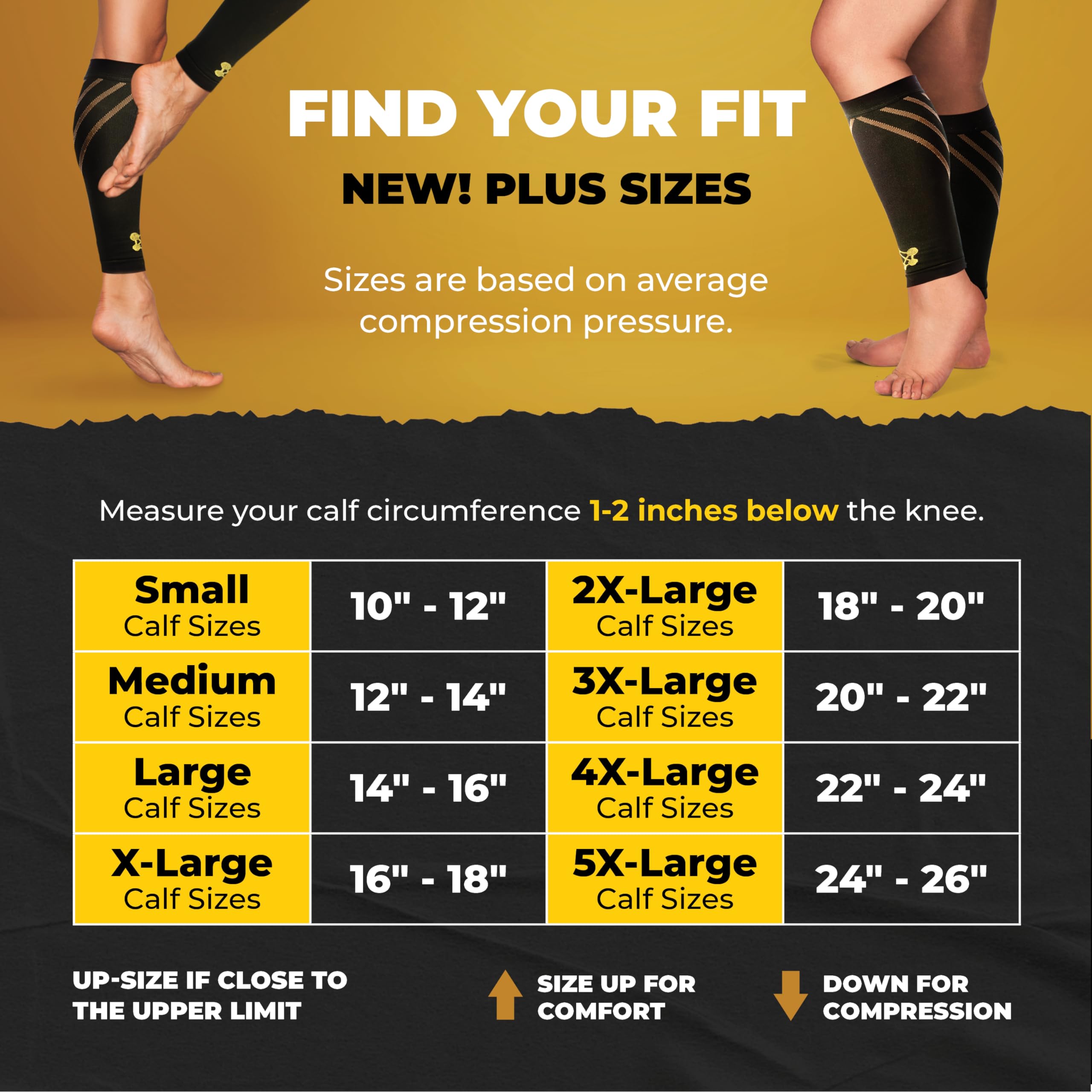 Calf Compression Sleeves for Men & Women - Leg Sleeve and Shin Splints Support - Ideal for Leg Cramp Relief, Varicose Veins, Running - 20-30mmHg Copper Infused Nylon by CopperJoint - Large