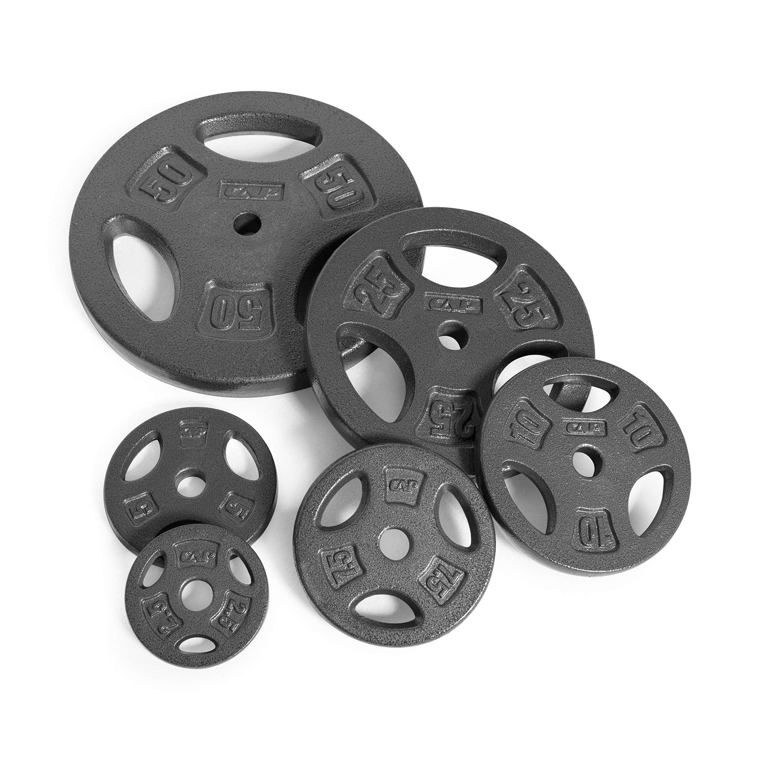CAP Barbell Cast Iron 1" Black Standard Grip Plate for Strength Training, Muscle Toning, Weight Loss & Crossfit - Multiple Choices Available