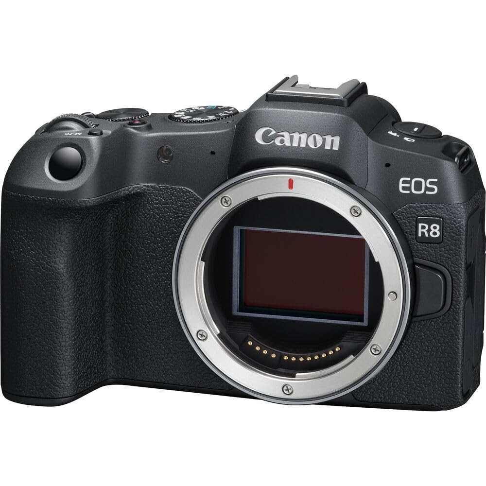 Canon EOS R8 Mirrorless Camera Body with 64GB Extreme PRO Memory Card + Camera Case with Rain Cover (3 Items)