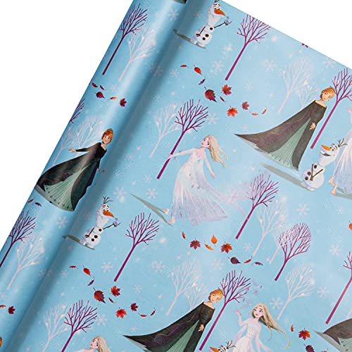 Hallmark Disney Frozen & Princess Multi-Roll Christmas 12M Wrapping Paper Pack - 3 Rolls in 2 Designs
