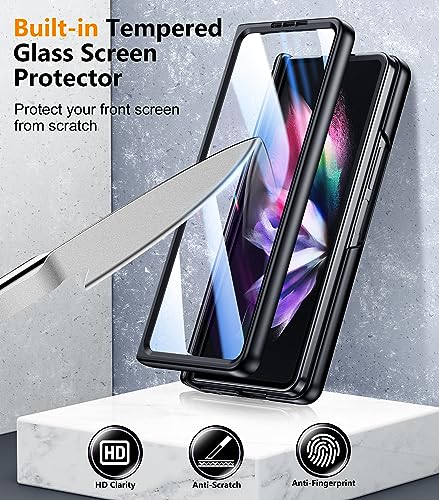 SPIDERCASE Designed for Samsung Galaxy Z Fold 5 Case,Built-in [Screen Protector] [Hinge Protection] [Kickstand] Full Body Heavy Duty Rugged Shockproof Case for Galaxy Z Fold 5 - Black
