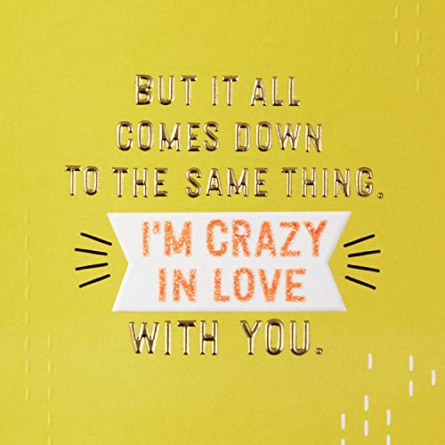 Hallmark Funny Love Card, Crazy (Romantic Valentines Day Card, Anniversary Card or Birthday Card)