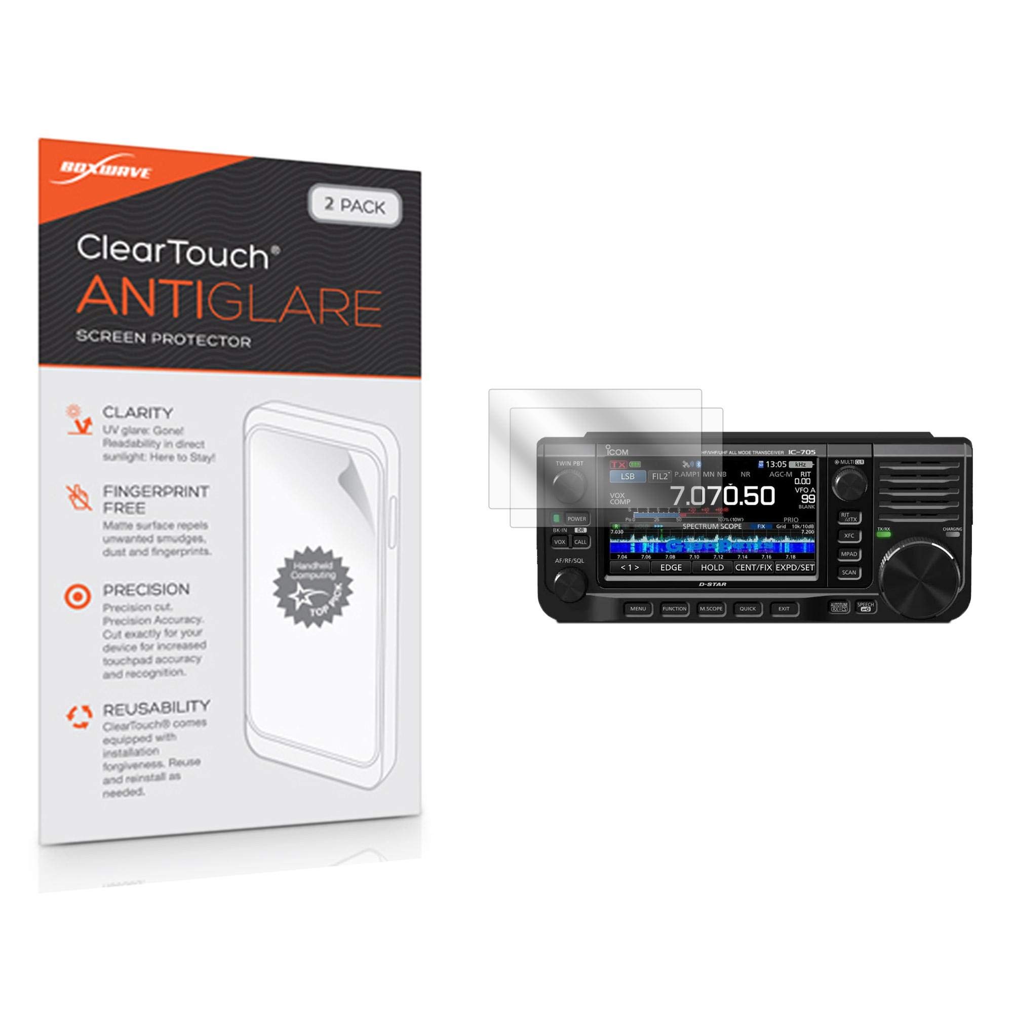 BoxWave Screen Protector Compatible with Icom IC-705 - ClearTouch Anti-Glare (2-Pack), Anti-Fingerprint Matte Film Skin