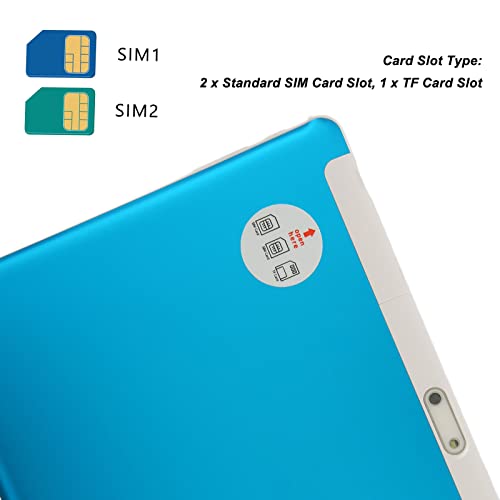 doder Phone Tablet, 4GB RAM Blue 10.1 Inch 4G LTE Tablet for Travel (US Plug)