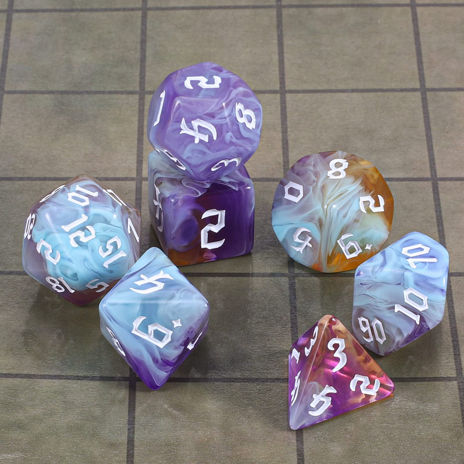 CiaraQ DND Polyhedral Dice Set with Dice Bag for Dungeons and Dragons RPG MTG Role Playing Table Games