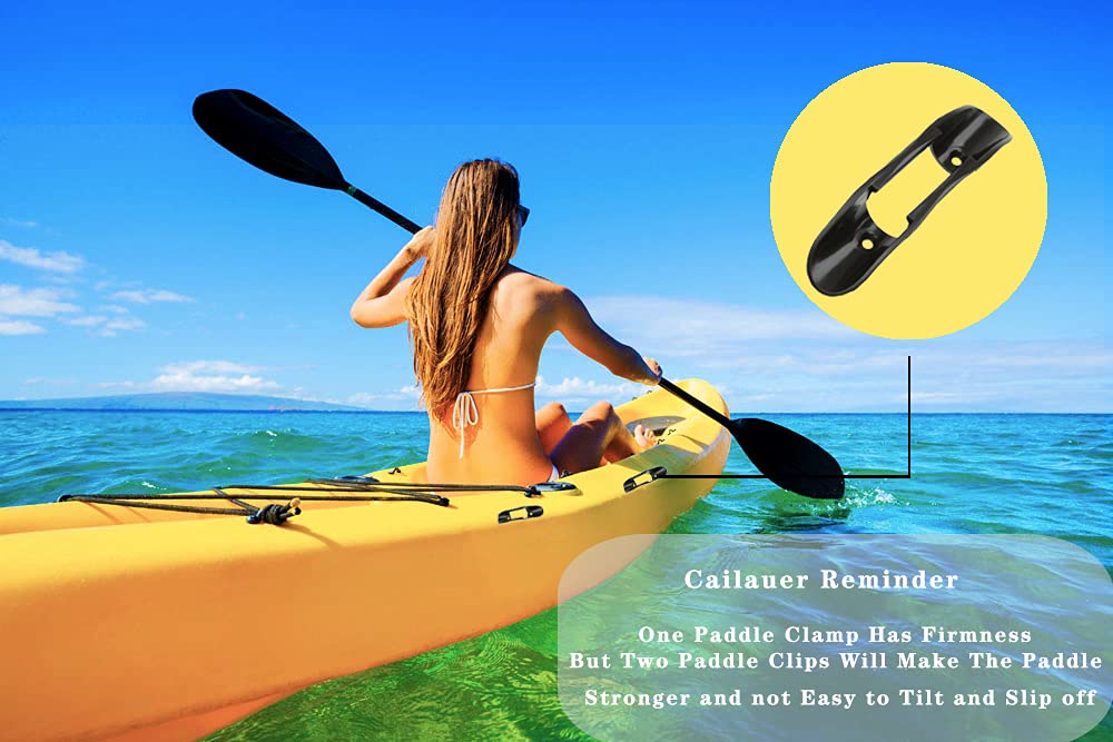 Cailauer 4Pcs Universal Plastic Kayak Paddle Holder Clip,Kayak Paddle Mount Clips, Kayak Paddle Clip (Including 8 Screws)