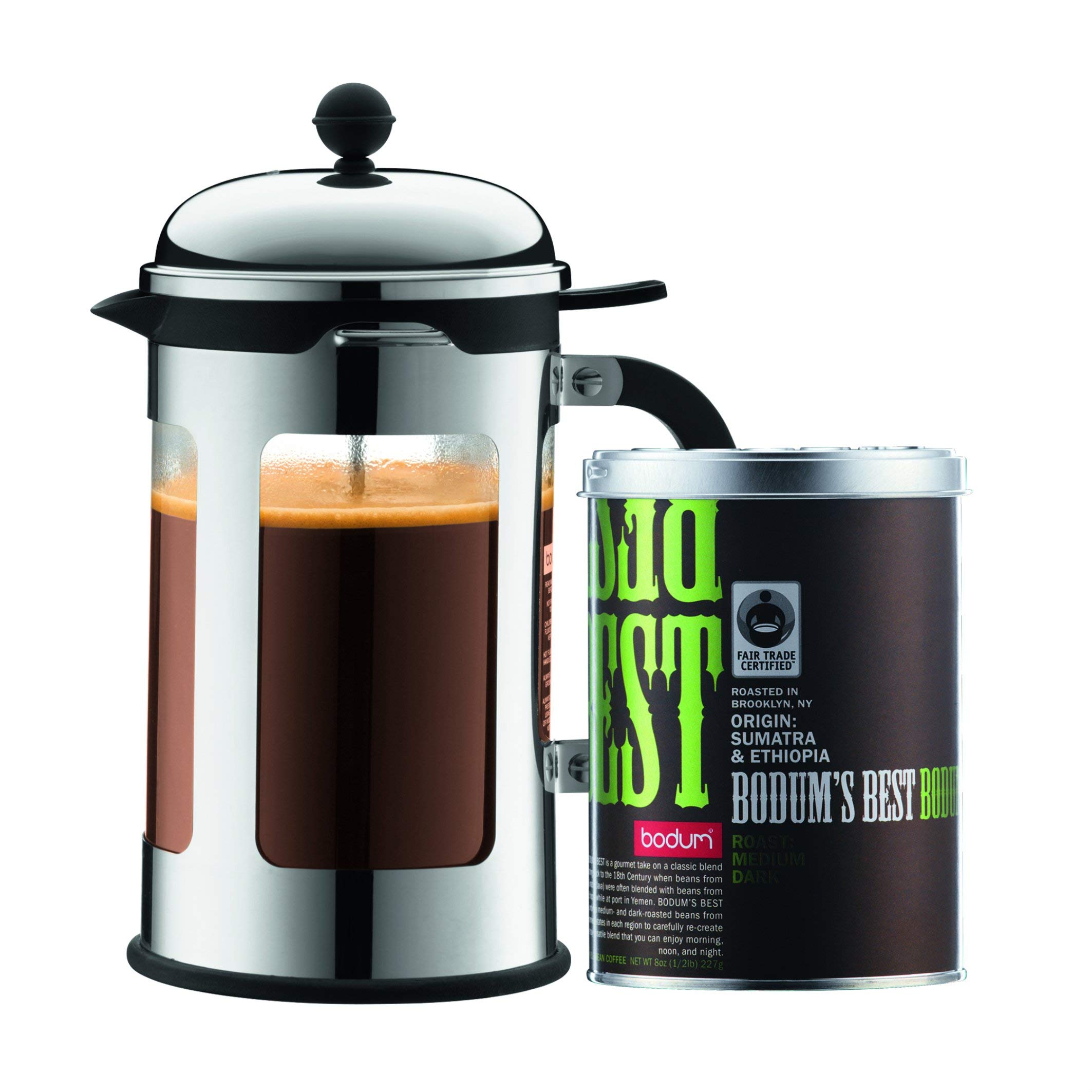 Bodum 11173-16 12 Cup Chambord French Press Coffee Maker, 51 oz, Chrome