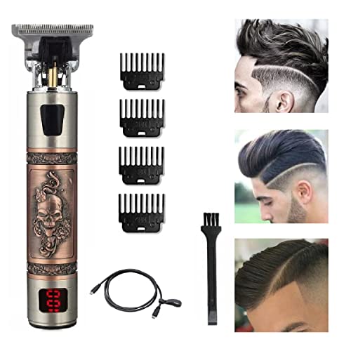 CIBEL Hair Clippers Zero Gapped Cordless Hair Trimmer Haircut & Grooming Kit Rechargeable LED Display Skull Ornament