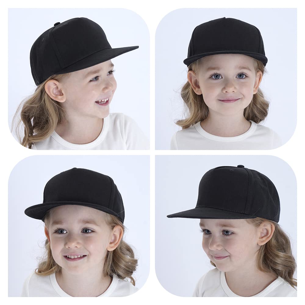 LAPI.ZAPI 2 Pack Toddler Baseball Hat for Boys Girls Snapback Cap Adjustable Cotton Dinosaur Hats Kids 1-5 Years (2-5 Years, 2pack Black & Grey)