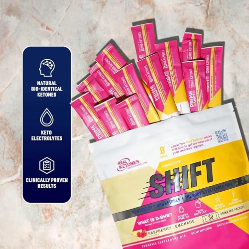 BHB Exogenous Ketones Drink Mix Packets - Real Ketones Keto Electrolytes Powder Packets No Sugar with 4 Main Fasting Electrolytes plus Hydrating Patented Keto BHB - 30 Count Raspberry Lemonade