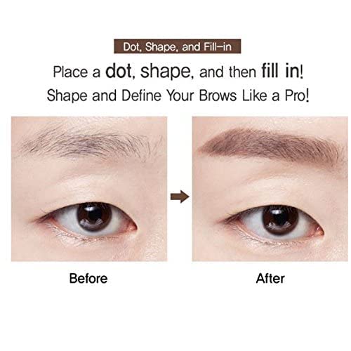 CLIO Kill Brow Auto Hard Eyebrow Pencil | Dual-End, Long Lasting, Waterproof, Smudge-Resistant, Spoolie Brush, Sharpener | Natural Brown (#01)