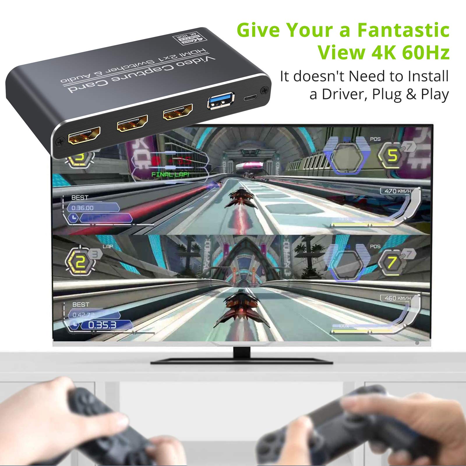 Capture Card,USB 3.0 HDMI Game Capture Card with Remote LiNKFOR HDMI to USB 3.0 Live Video Capture with HDMI Loop-Out with Microphone Input and Audio Output Support 1080P Windows 7 8 10 Linux Mac OS