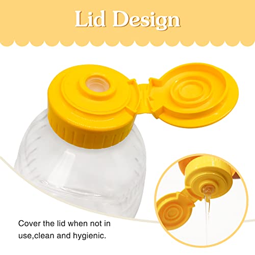 Qinsihwn 16 Pack 8oz Clear Plastic Honey Bottles,Squeeze Honey Container Refillable Food Grade Honey Jar with Leak Proof Flip-top Lid,Squeeze Honey Bottle for Storing and Dispensing