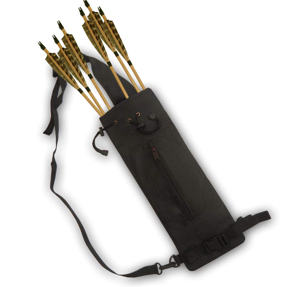 Carol Archery Back Bow Arrow Quiver with Zipper Pocket 151118BLACK