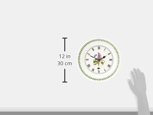 Portmeirion Botanic Garden 10.5" Wall Clock | Garden Lilac Motif | Fine Earthenware | Chip Resistant Glaze | Made in England | Ideal for Room & Kitchen Décor