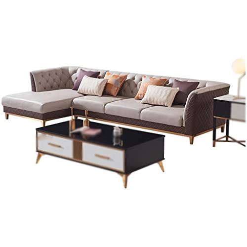 FZZDP Antique Imported Leather Three-Person Sofa Recliner Full-Size Sofa Bed Sofa Combination Furniture