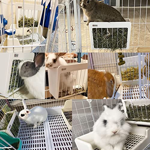 HAMILEDYI Hay Feeder Rack Plastic for Rabbits Hanging Timothy Hay Dispenser Bunny Grass Holder Less Wasted for Chinchilla Guinea Pigs and Other Small Animals