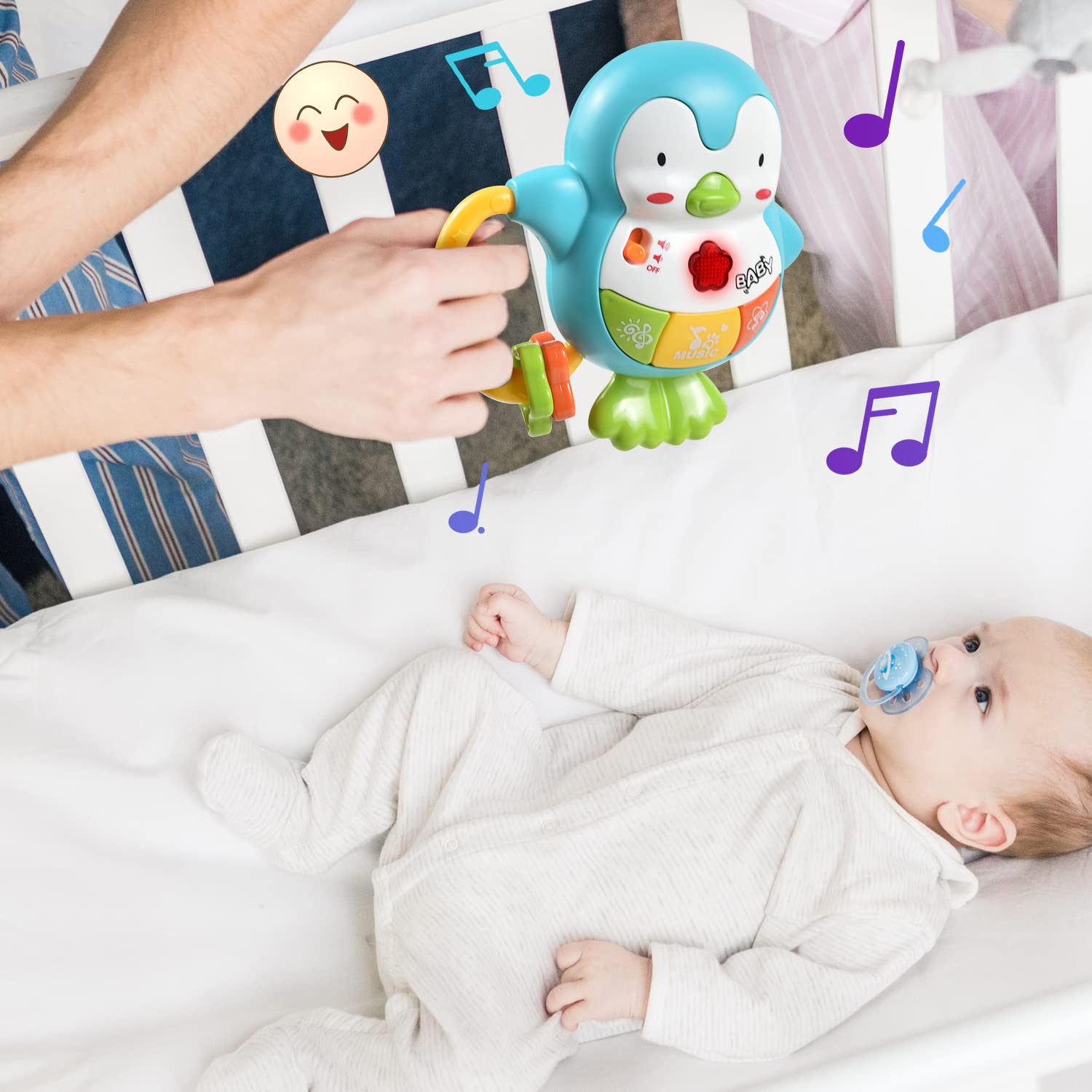 Dahuniu Baby Rattle Toy, Take Along Tunes Musical Toy, Ages 3 Months +
