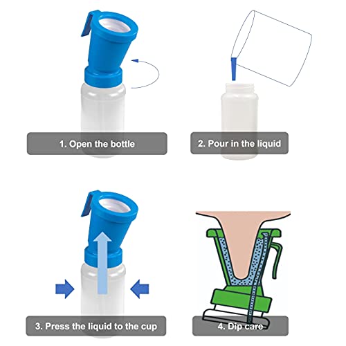 QMARK 2 Pack Teat Dip Cup, Non Reflow Nipple Cleaning Disinfection, Dip Cup for Cow Sheep Goat, Non-Return Teat Dipper - 300 ml Blue