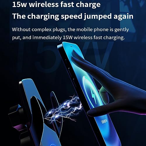 Car Phone Holder fit for BMW X1 X2 2022 2023, Air Vent Cell Phone Holder Cradle, Screen Navigation Protective Base Bracket Magnetic Wireless Charging Rack, Car Phone Mount Accessories (Black)