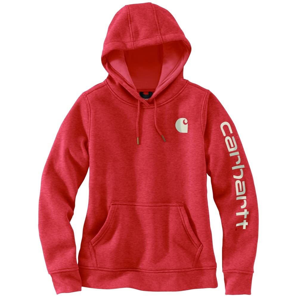 Carhartt Women's Clarksburg Graphic Sleeve Pullover Sweatshirt (Regular and Plus Sizes), Earthen Clay Heather, Medium