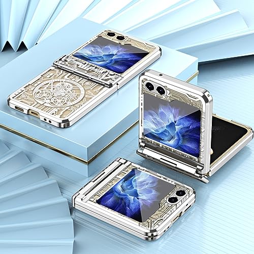 Phone case Slim Case Compatible with Samsung Galaxy Z Flip 5 with Hinge+Camera Lens Protector,Thin Hard PC Case Fashion Protective Case for Galaxy Z Flip 5 Rugged Electroplating Cover Phone Cover (Co