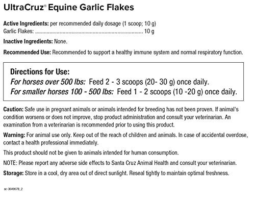 UltraCruz Equine Garlic Flakes Supplement for Horses, 2 lb (90 Day Supply)