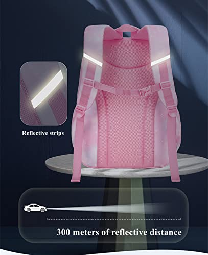 Girls backpack,Kids Backpack for Girl,Cute Elementary Bookbag Waterproof Large Capacity School Bag Backpacks for Girls (Pink)
