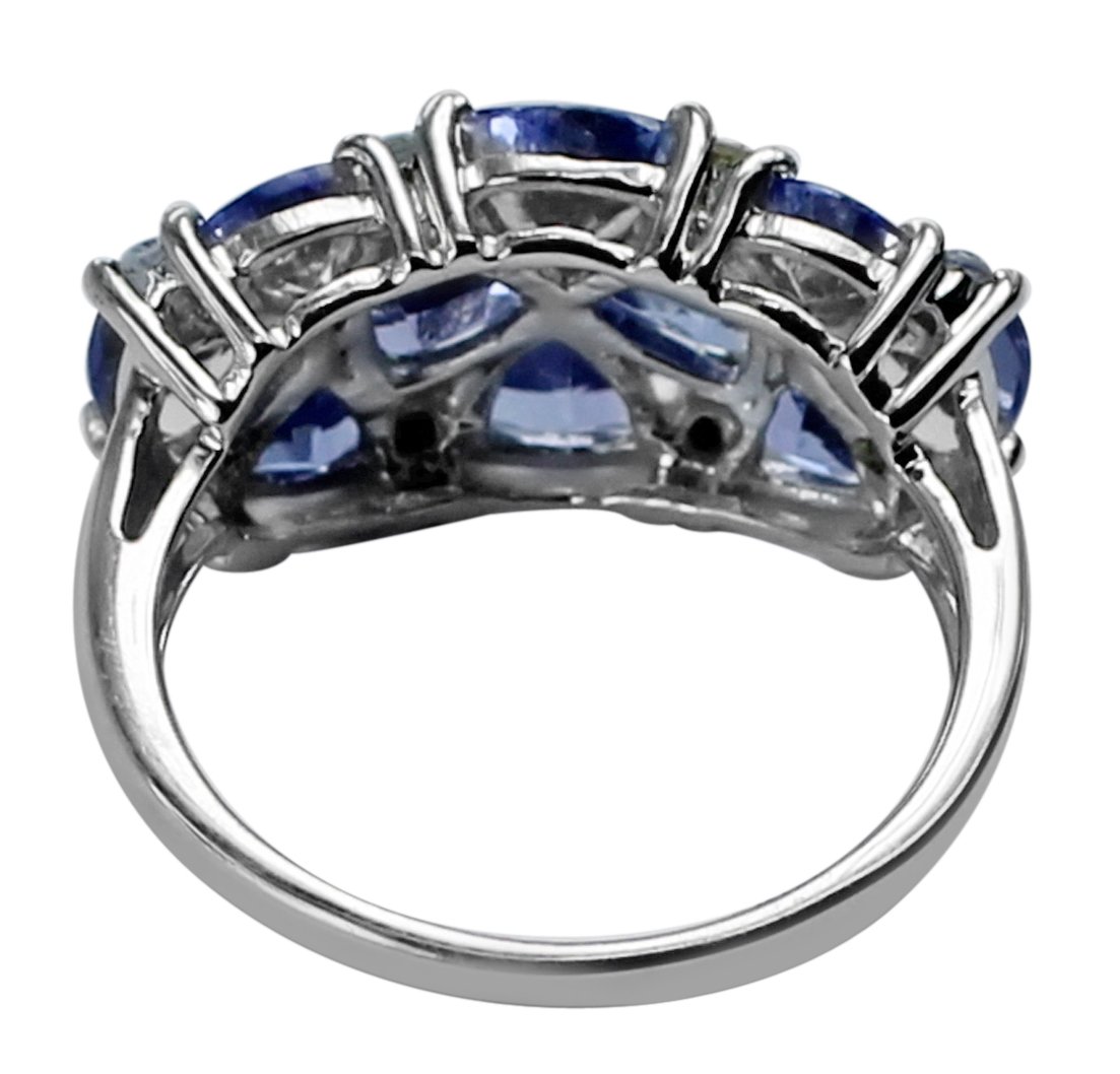 Carillon Tanzanite Trillion Shape Natural Non-Treated Gemstone 925 Sterling Silver Ring Engagement Jewelry for Women & Men