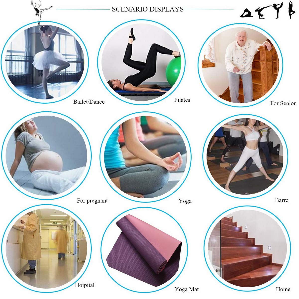 BTOP 4 Pairs Yoga Socks Non Slip Pilates Massage womens Socks with Grip Exercise Gym 4 Color