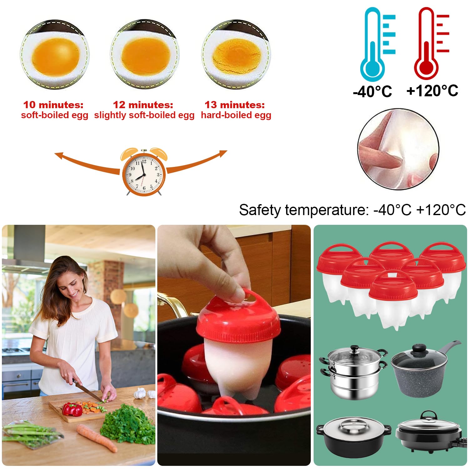 Egg Crafter Cooking Pods,for Perfectly Shaped Eggs Non-Stick No Shell Egg Cook Cups, Egg Molds, Kitchen Gadgets(6PCS)