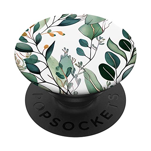 Eucalyptus Floral Boho Flower Blossom Branches Leaves Art PopSockets Swappable PopGrip
