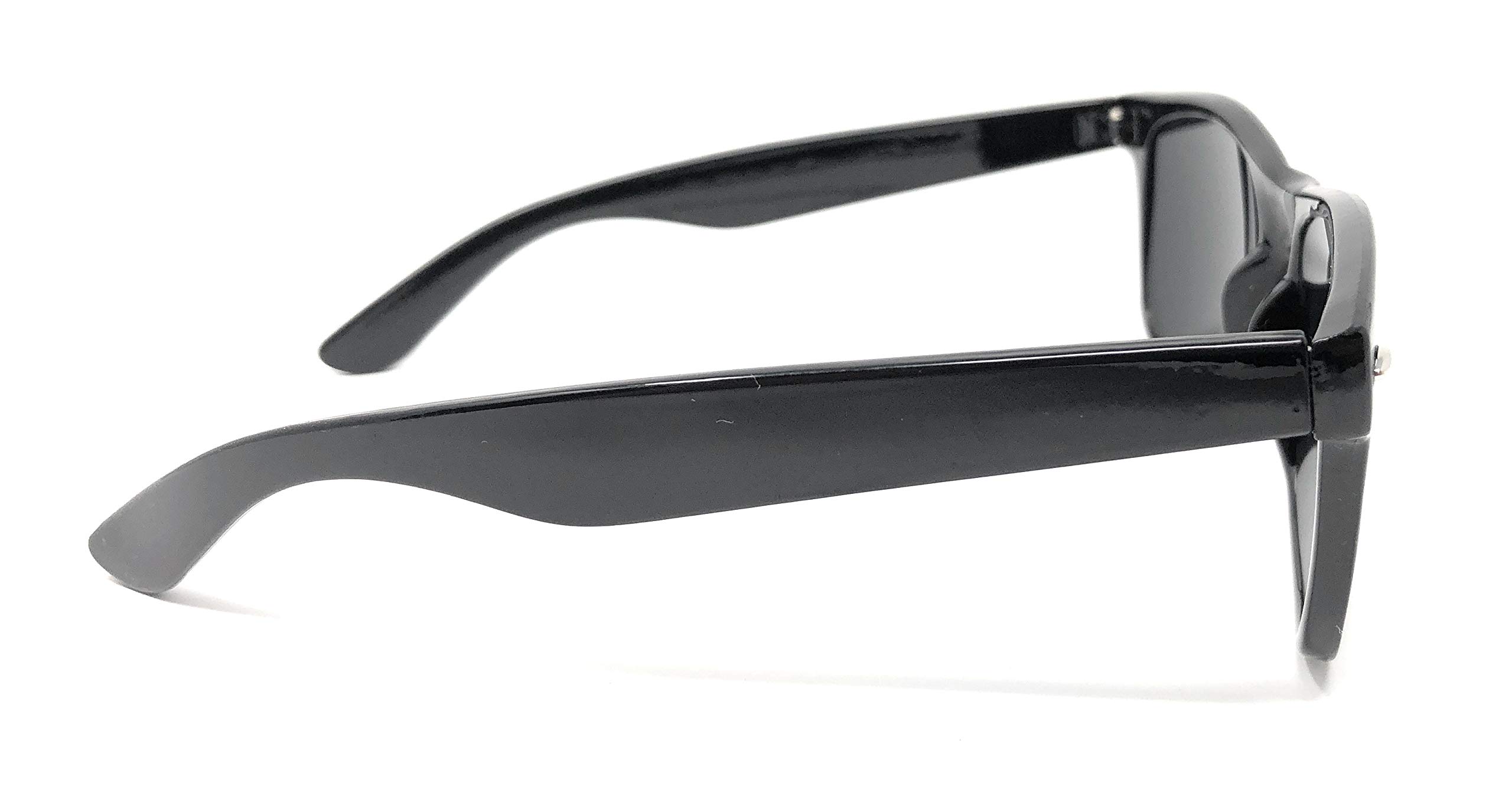 My Shades - Retro 80's Classic Rectangle Sunglasses (Black, Super Dark)