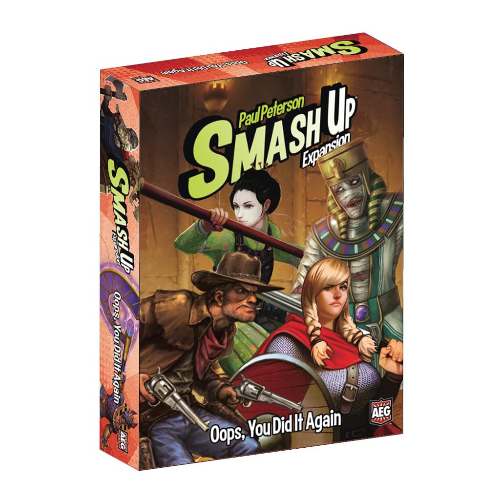 Smash Up Oops You Did it Again Expansion - Board Game, Card Game, Vikings, Samurai, Cowboys ,and More, 2 to 4 Players, 30 to 45 Minute Play Time, for Ages 10 and Up, Alderac Entertainment Group (AEG)