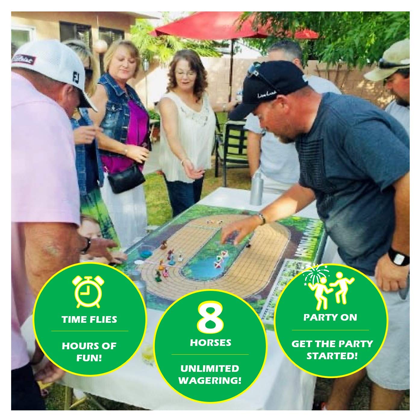 Photo Finish Horse Track Racing Board Game | Best New Fun Parlor Party Game | Original, Classic Edition | Improved Horses