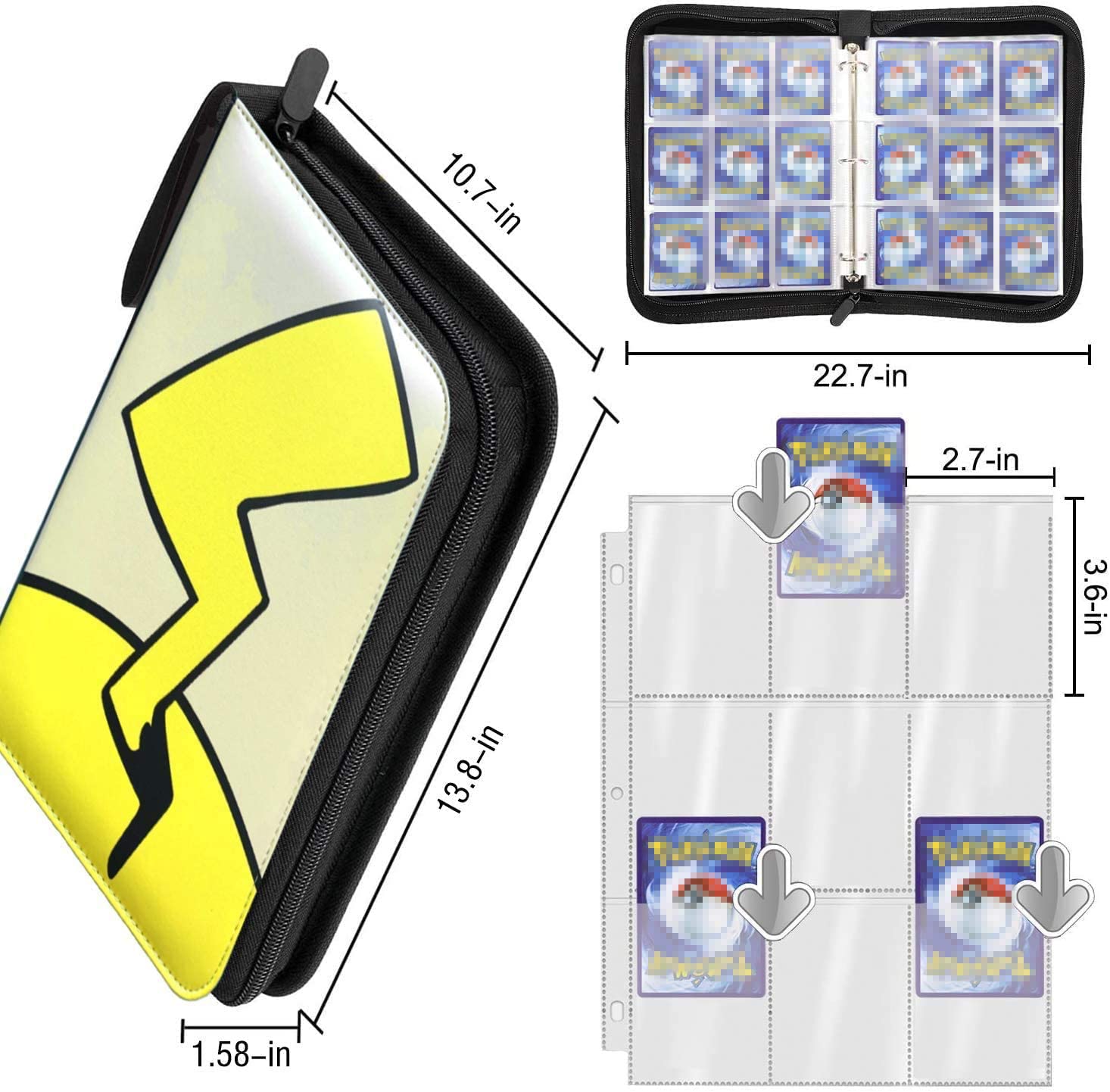 Card Binder Holder,Card Holder Book Carrying Case,Holds Up to 720 Cards-Holder Album Binder Compatible with 40 Premium 9-Pocket Pages
