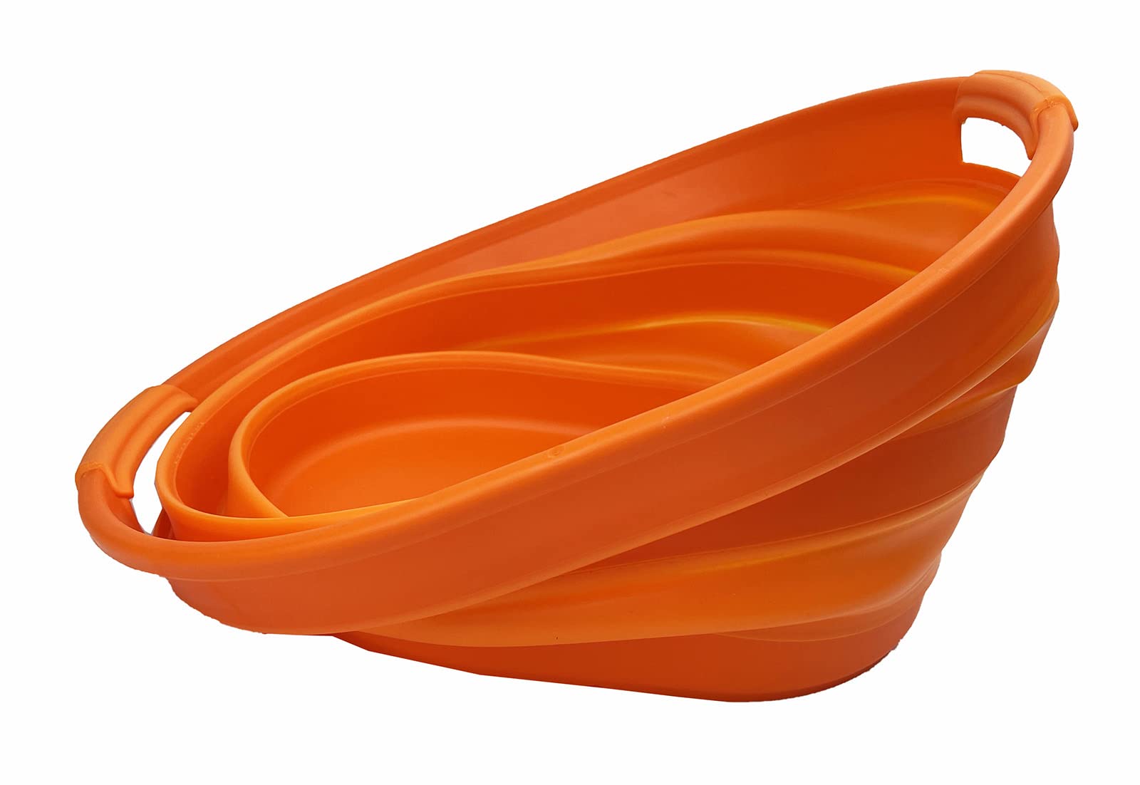 SAMMART 23L (6 Gallons) Collapsible Plastic Laundry Basket - Oval Tub/Basket - Foldable Storage Container/Organizer - Portable Washing Tub - Space Saving Laundry Hamper (Orange)