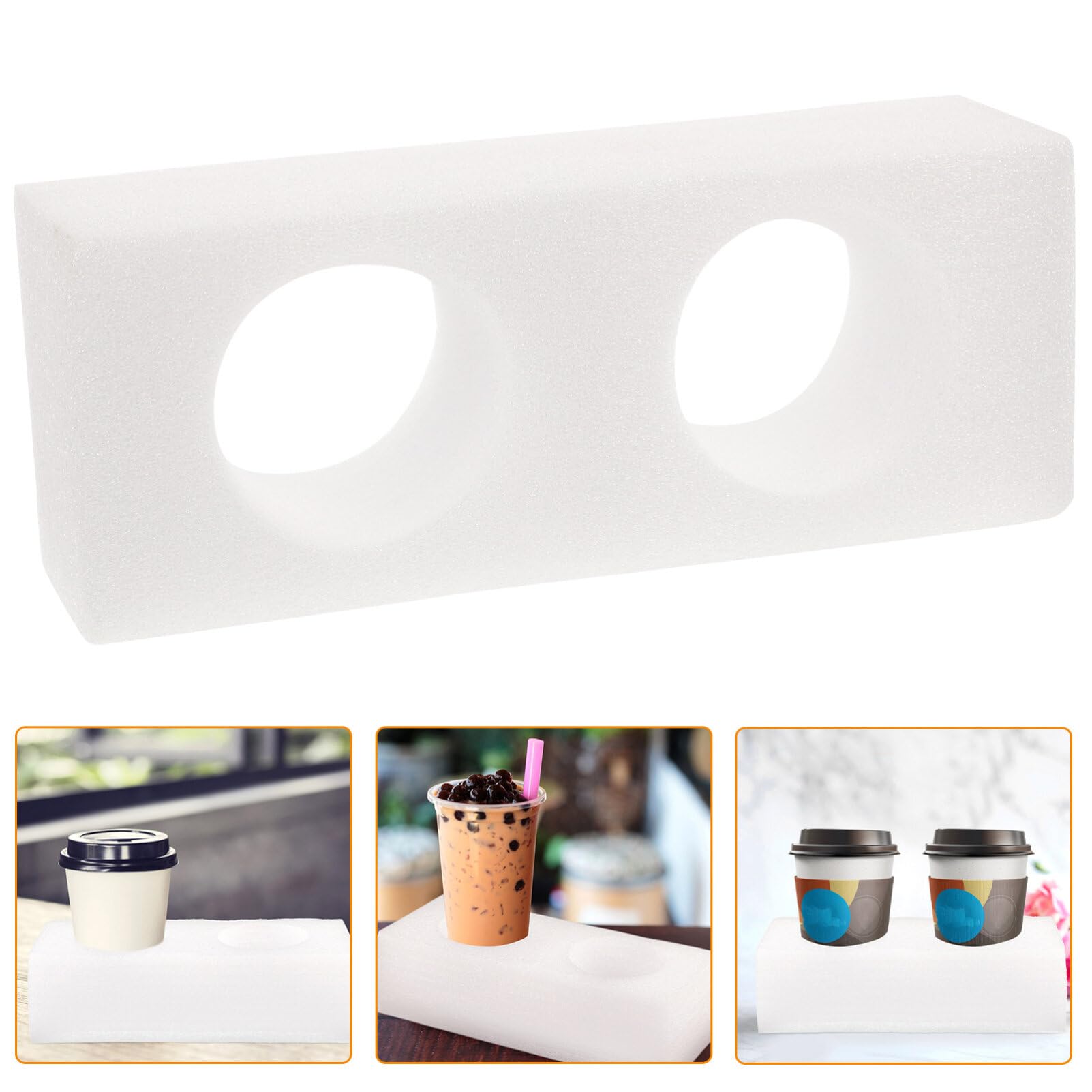 Cabilock 2pcs Takeaway Cup Holder Floating Drink Holder for Pool Coffee to go Carrier Bowl Racks Disposable Coffee Cups Coffee Cup Carrier Tray White epe Pearl Cotton Packing car take