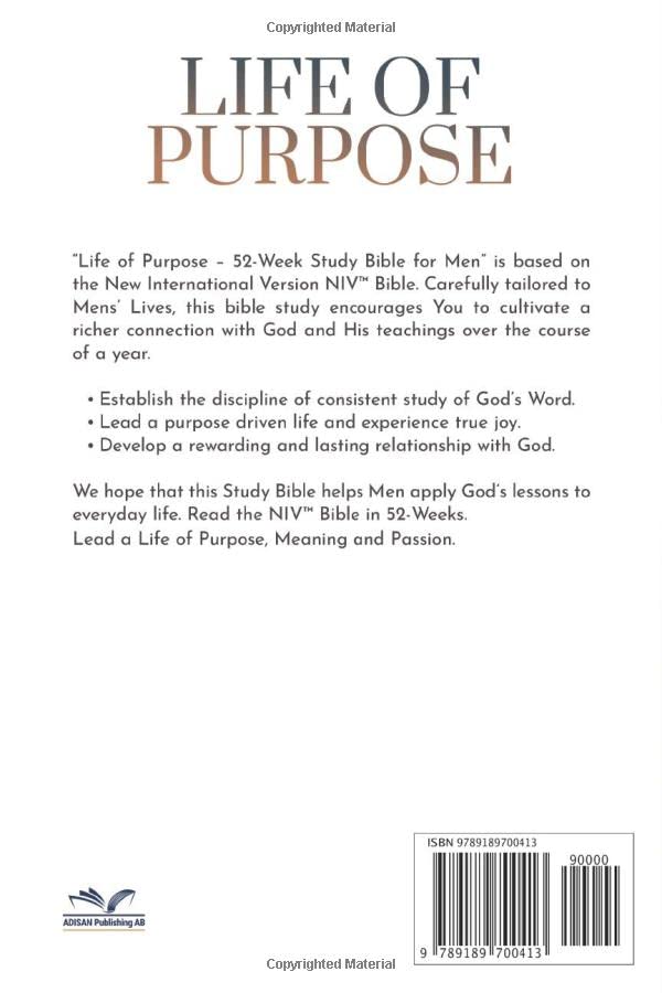 Life Of Purpose: 52-Week Study Bible for Men