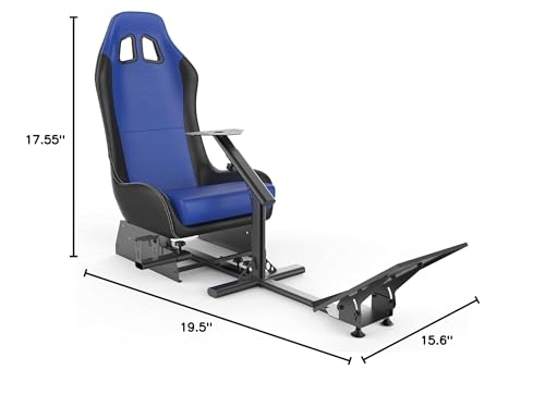 cirearoa Racing Wheel Stand with seat Gaming Chair Driving Cockpit for All Logitech G923 | G29 | G920 | Thrustmaster | Fanatec Wheels | Xbox One, PS4, PC Platforms (Black/Blue)