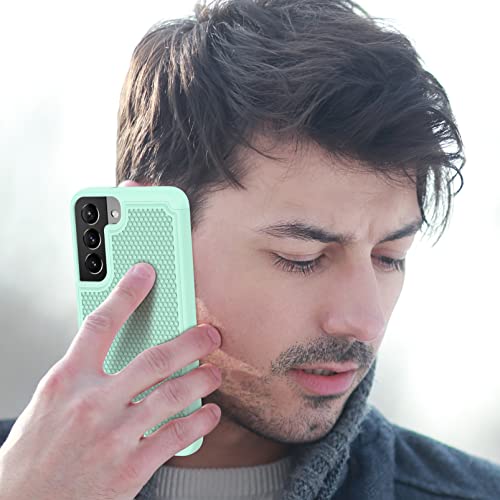 BNIUT for Samsung Galaxy S22 5G Case: Dual Layer Protective Heavy Duty Cell Phone Cover Shockproof Rugged with Non Slip Textured Back - Military Protection Bumper Tough - 6.1inch (Mint Green)