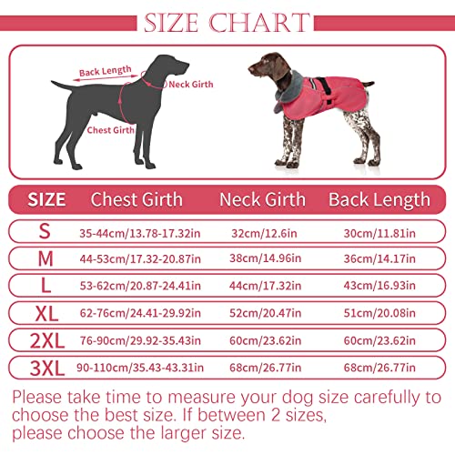 Lelepet Dog Winter Jacket, Reflective Dog Winter Coat with Adjustable Buckle & D-Ring Windproof Warm Dog Padded Coat for Cold Weather Fleece Turtleneck Dog Vest Pet Apparel for Small Medium Large Dogs