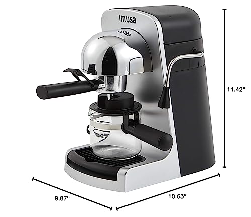 IMUSA 4cup Electric Bistro Espresso Cappuccino Maker, Silver