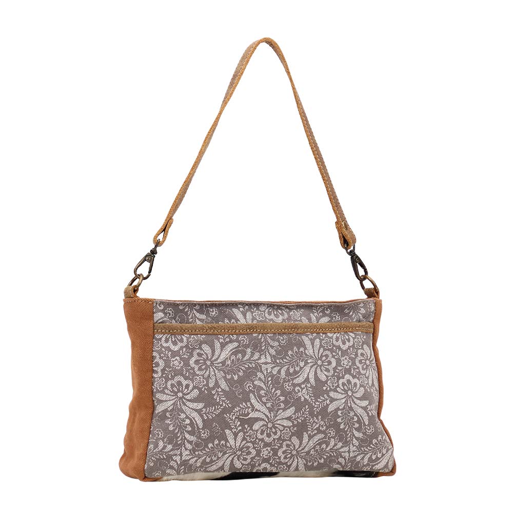 Myra Bag Florid Upcycled Canvas & Leather Small Crossbody Bag S-1458