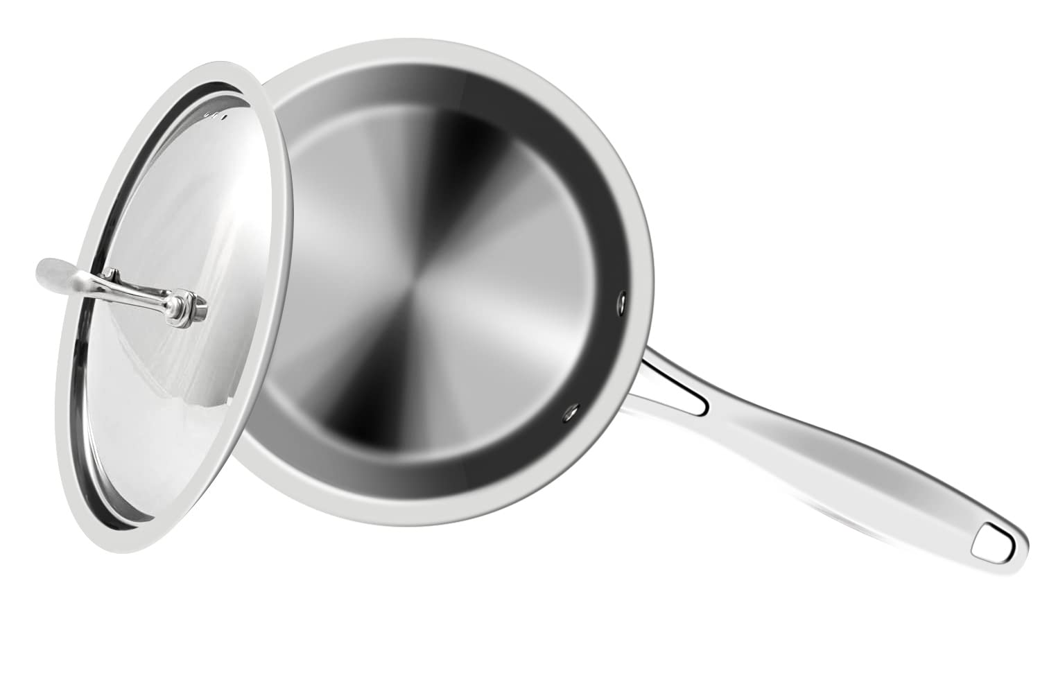 Nuwave Commercial 1.5-Quart Stainless Steel Saucepan with Vented Lid, Tri-Ply Construction, Premium 18/10 Stainless Steel