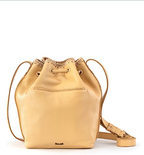 The Sak Womens Ivy Leather Drawstring Bucket, Buttercup, One Size US