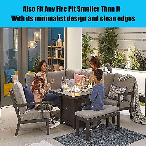 DONSIQIZZ Fire Pit Wind Guard, 15 x 15x 6.5 Inch Fire Wind Guard Fence, Square Glass Shield, Clear Tempered Glass Flame Guard Fit for Propane, Gas, Outdoor Fire Pits Burner Pan/Table